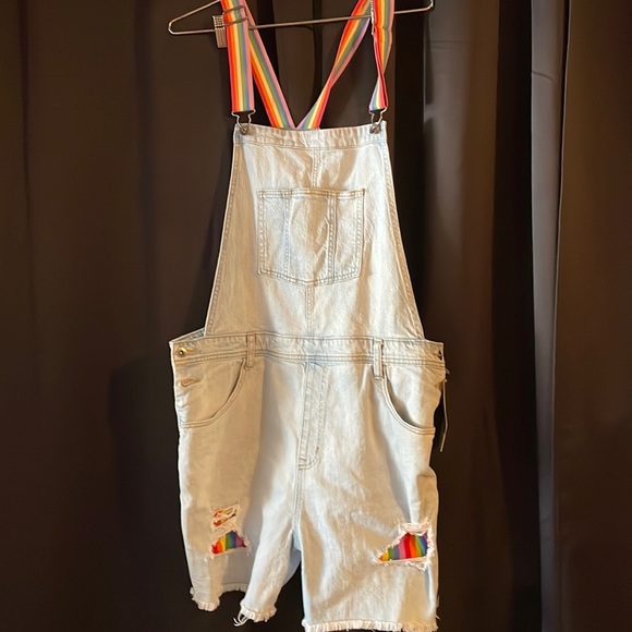 Take pride | Shorts | Take Pride Womens Cut Off Overalls Size Xl | Poshmark